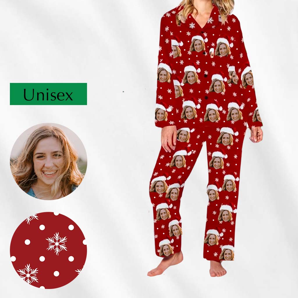 Personalized Christmas Pajamas Custom Face Pajamas with Pockets ...