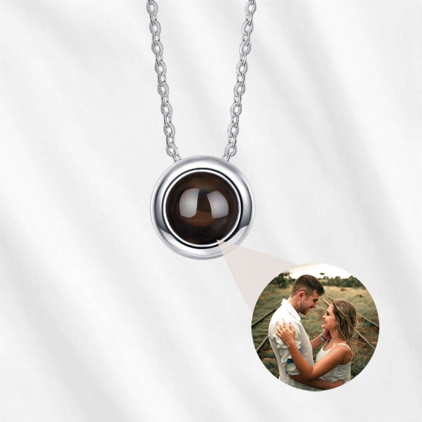 Photo Projection Necklace Circle Minimal Sterling Silver – Customodish